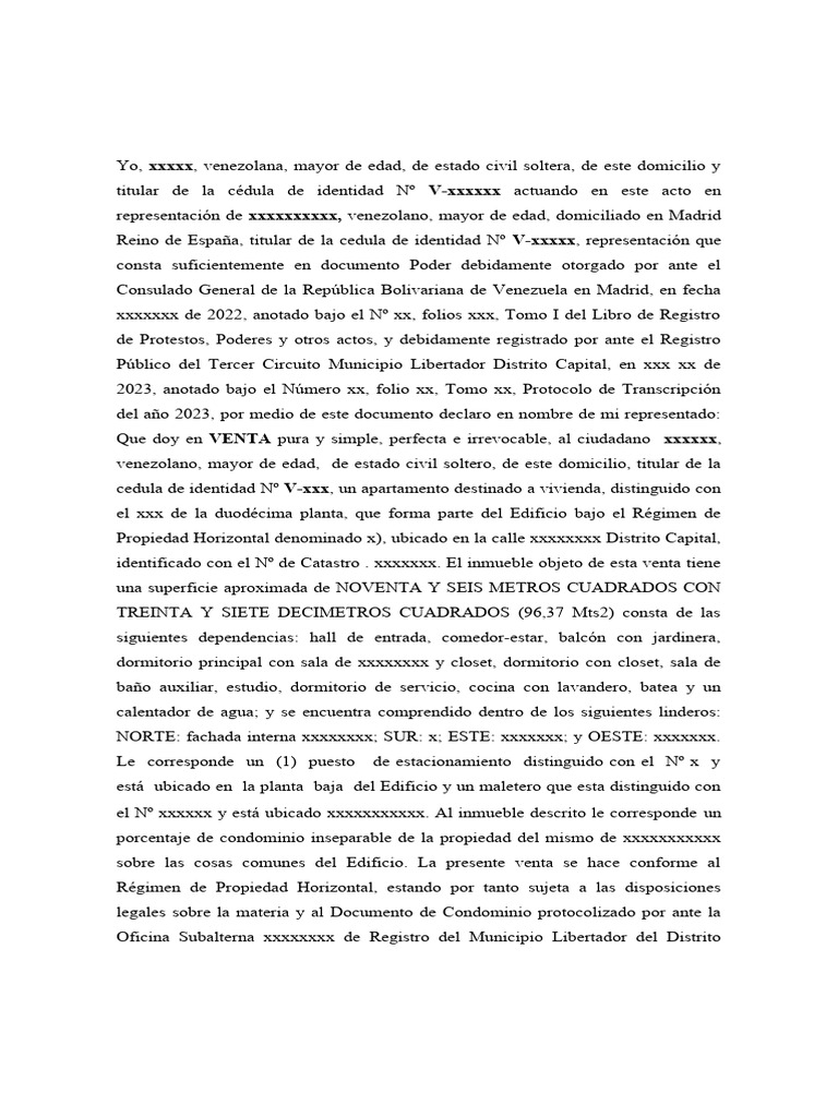 COMPRAVENTA Inmueble | PDF | Propiedad | Documento de identidad