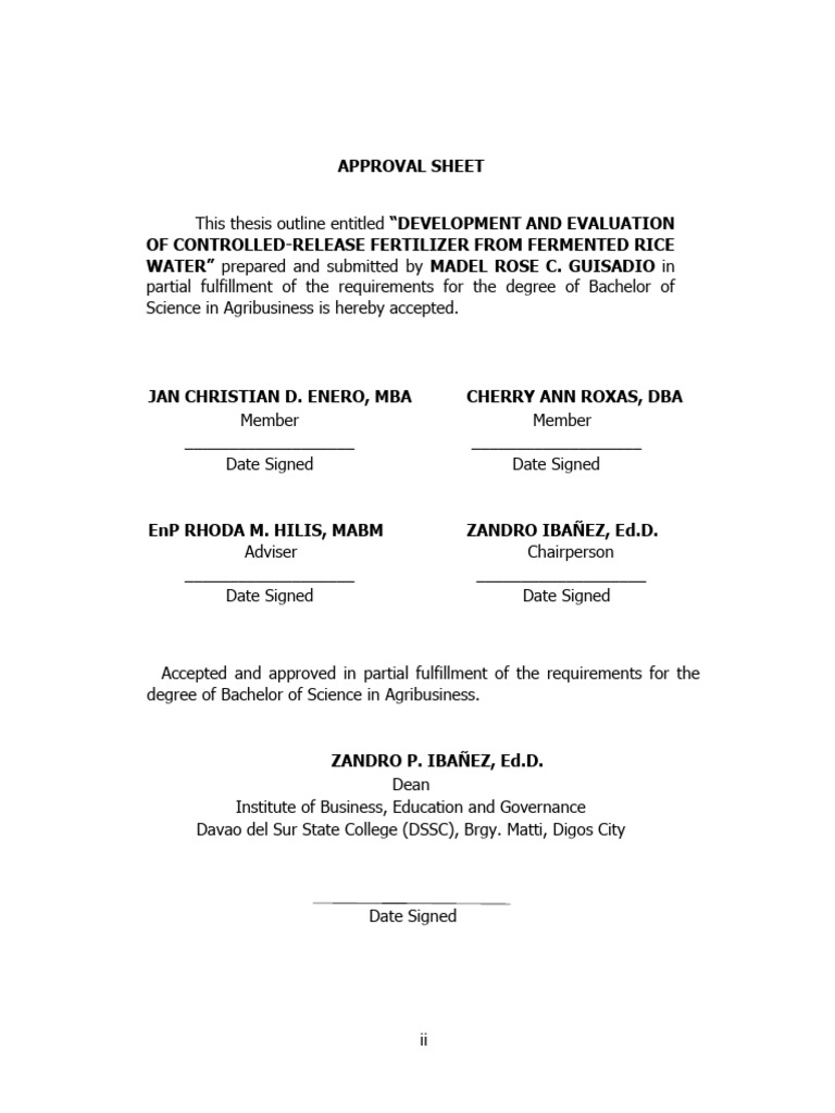 Approval Sheet Guisadio | PDF | Fertilizer | Science