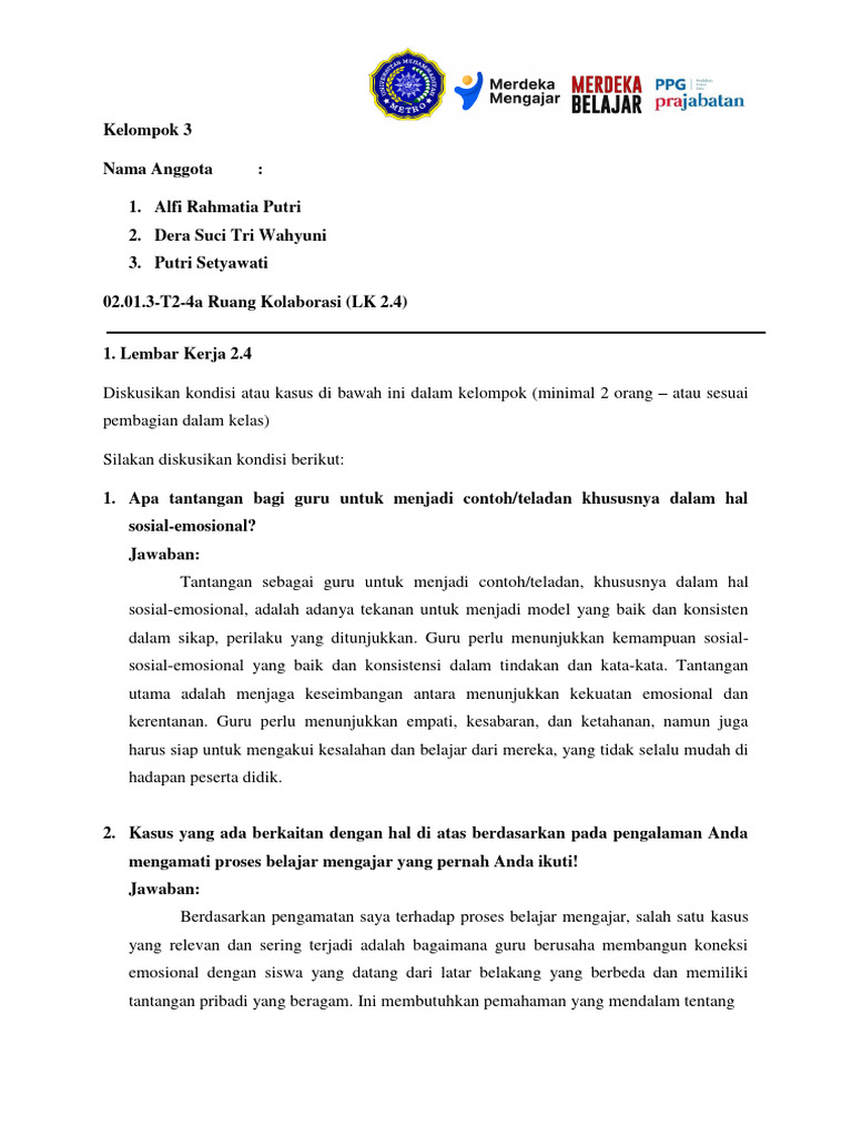 Tantangan Pembelajaran Sosial-Emosional | PDF