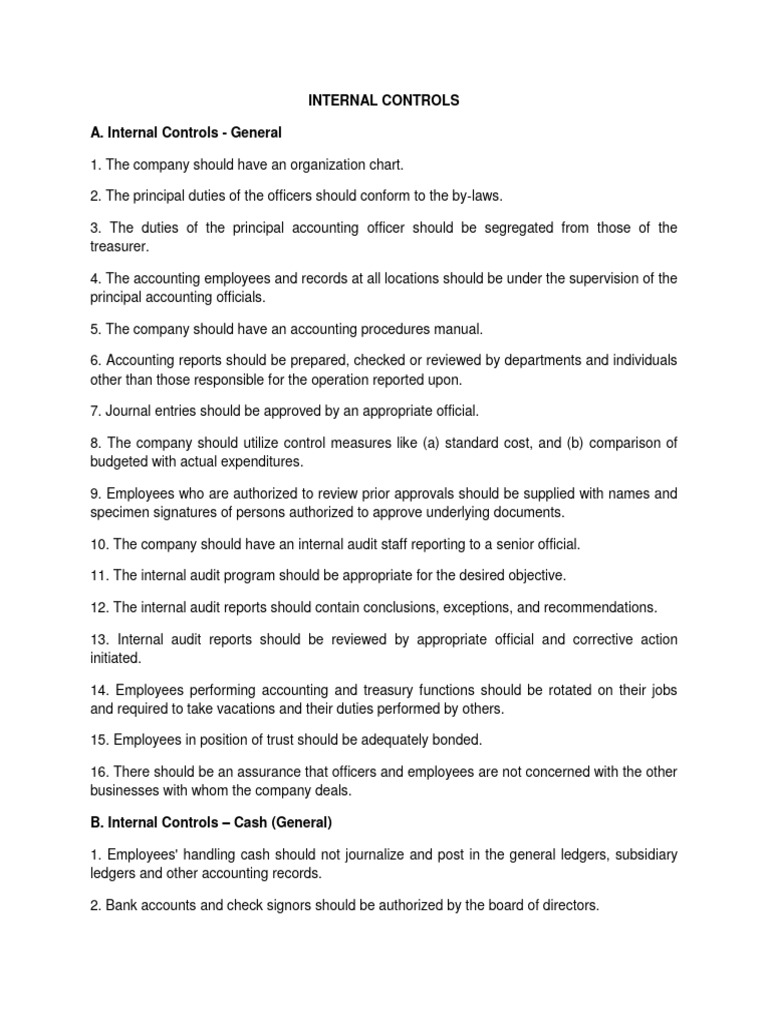 Internal Controls in Accounting Practices | PDF | Cheque | Bookkeeping