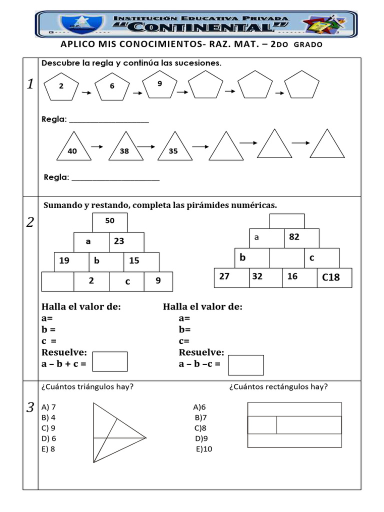 Raz. Matem. 2do Grado 290524 | PDF