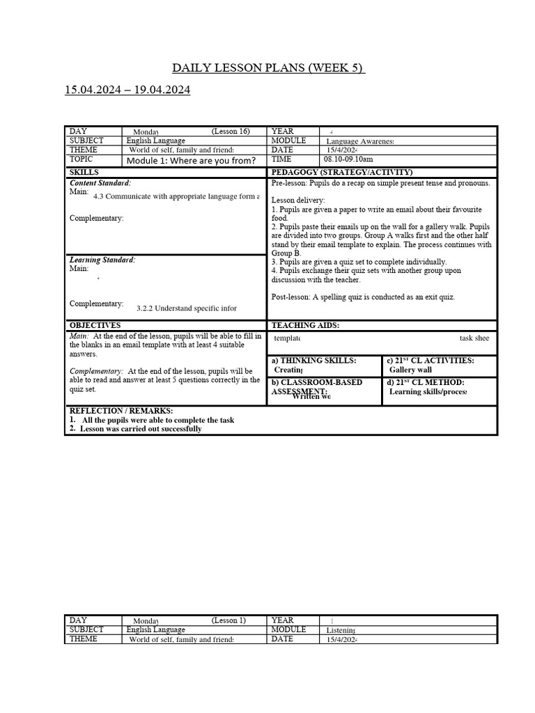 RPH Week 6 | PDF | Phonics | Reading Comprehension