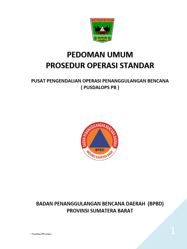 Sop Pusdalops PB BPBD Sumbar | PDF