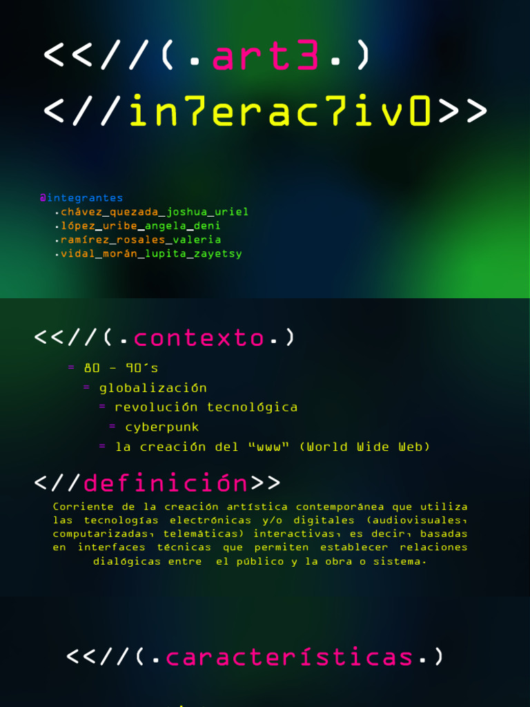 Arte Interactivo y Tecnología | PDF