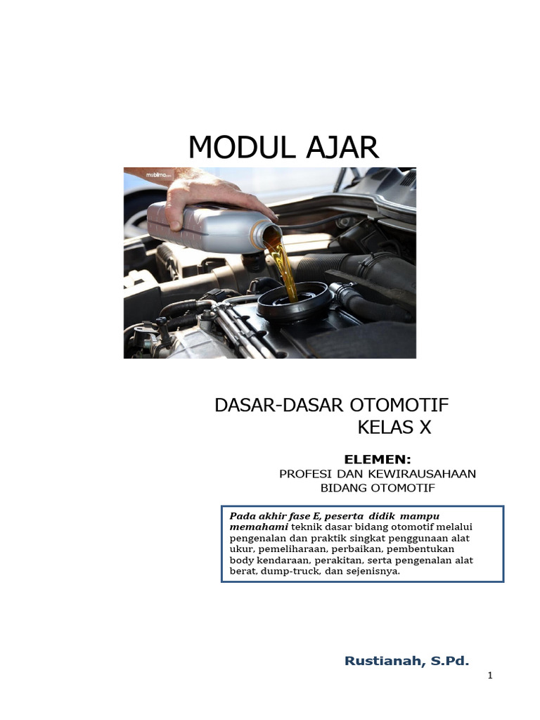 Modul Dasar Otomotif Kelas X | PDF