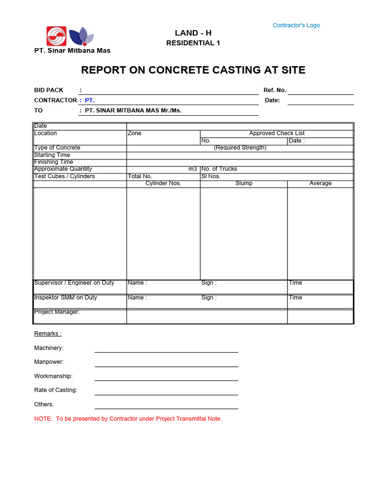 F7 - Report Concrete Cast | PDF