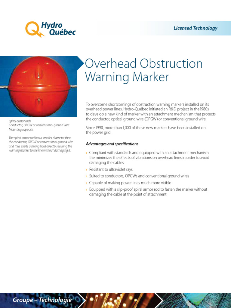 Hydro-Quebec Marker Flyer | PDF | Equipment | Electricity
