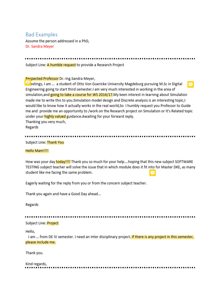 Bad Email Examples | Download Free PDF | Computing | Software Engineering