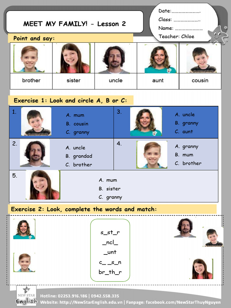 Meet my family - L2 | PDF