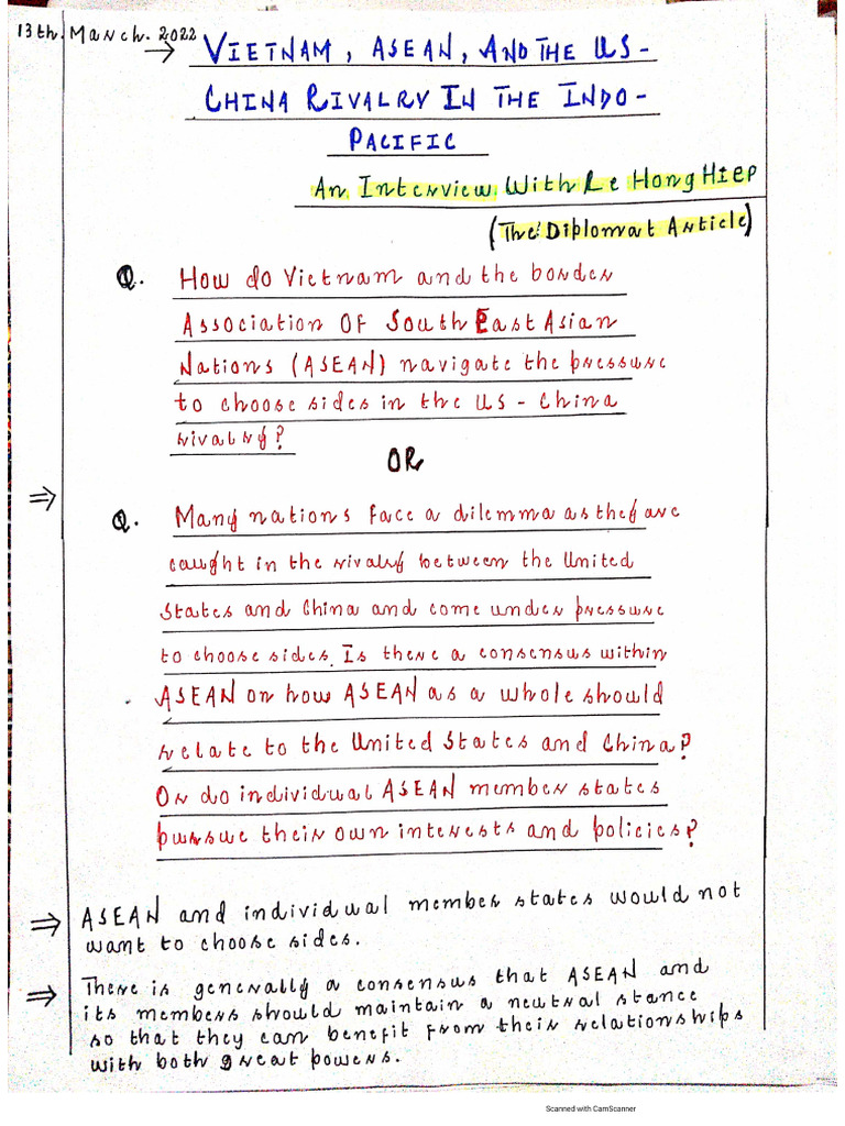 US -China Rivalry In The Indo - Pacific | PDF