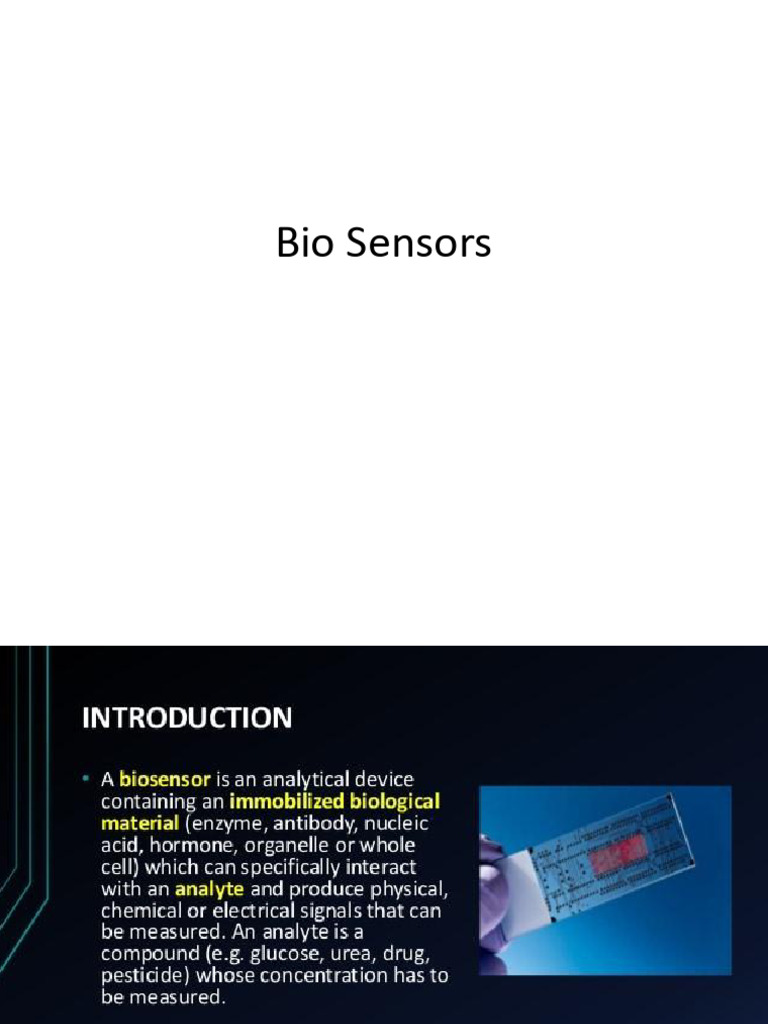 Bio Sensors (Autosaved) | PDF | Biosensor | Health Sciences