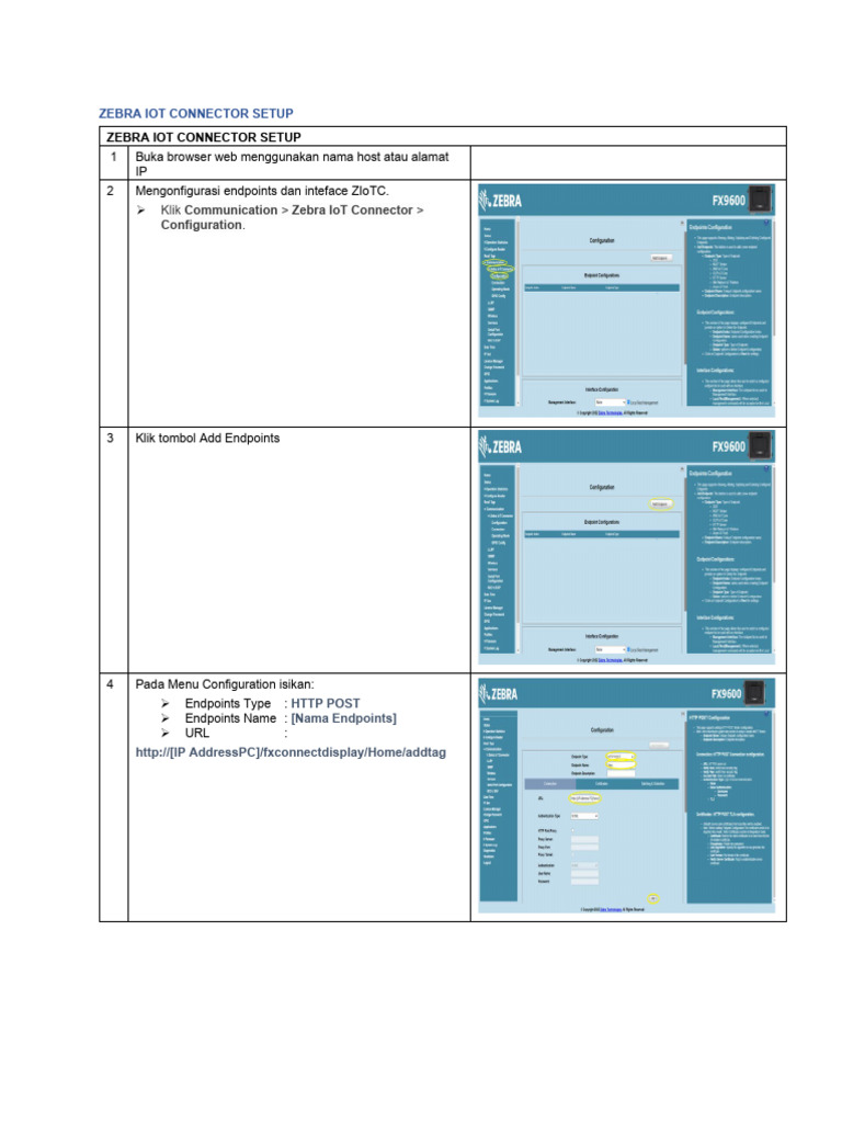 Panduan Setup Zebra IoT Connector | PDF | Bisnis