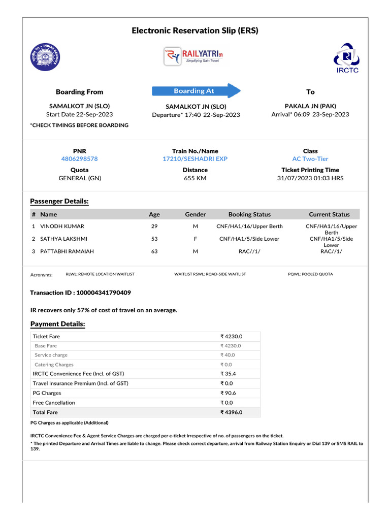Understanding CNF/HA1 Ticket Details | PDF | Identity Document