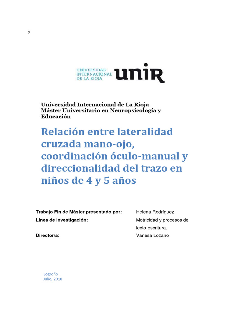 Lateralización Mano Ojo | Descargar gratis PDF | Hemisferio cerebral ...
