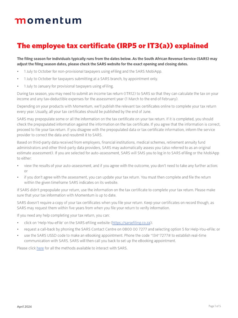 Understanding IRP5 and IT3(a) Tax Certificates | PDF | Life Annuity | Taxes