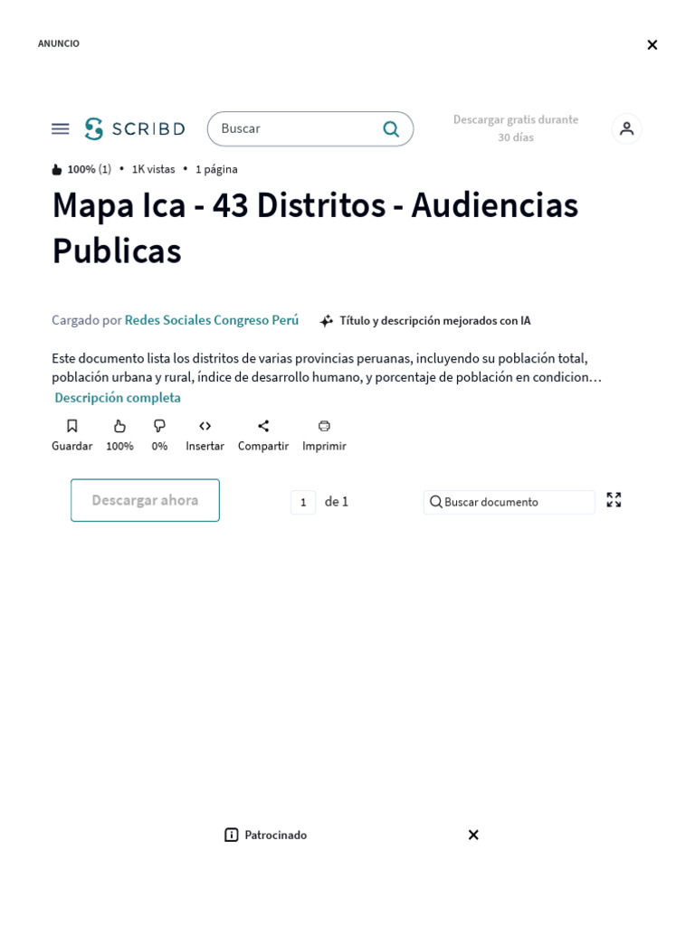 Mapa Ica - 43 Distritos - Audiencias Publicas - PDF | PDF