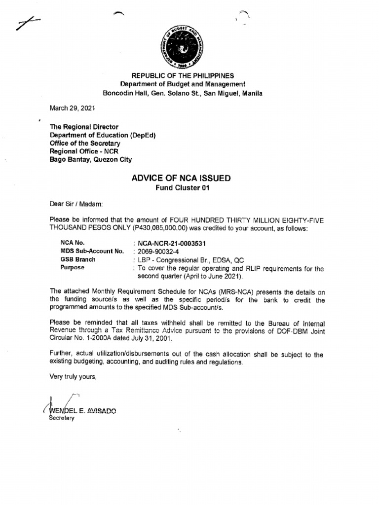 NCA-Jan-April 2021 | PDF