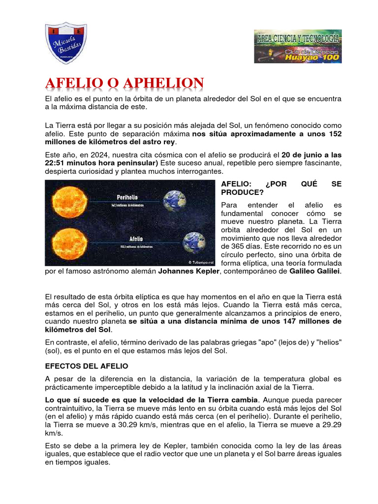 Entendiendo el afelio terrestre 2024 | PDF | Tierra | Dom