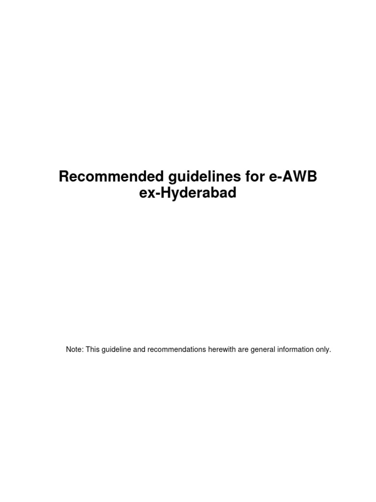 e-AWB-Recommended Guidelines-HYD | PDF