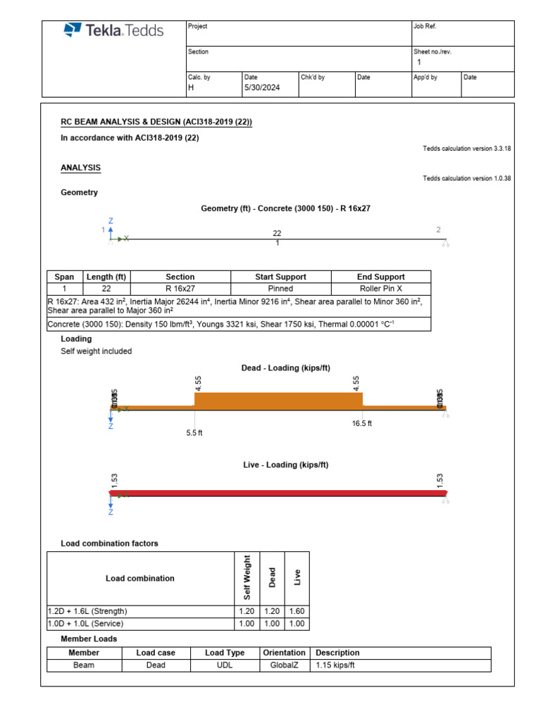 RC Beam Analysis & Design ACI318-2019 | PDF | Strength Of Materials ...