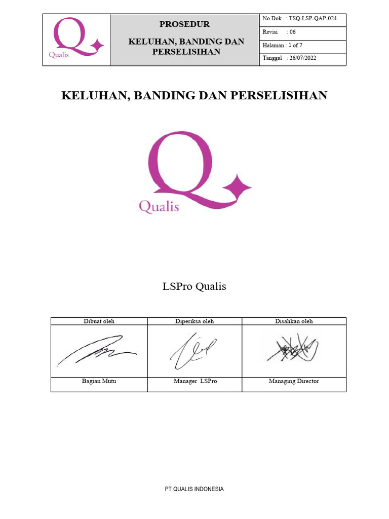 Prosedur Keluhan, Banding Dan Perselisihan R06 | PDF