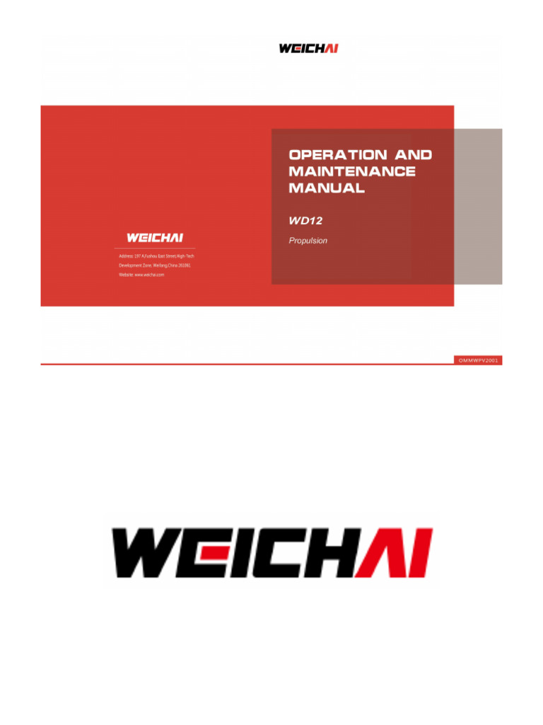Operation and Maintenance Manual For Marine WD12 Series Diesel Engine ...