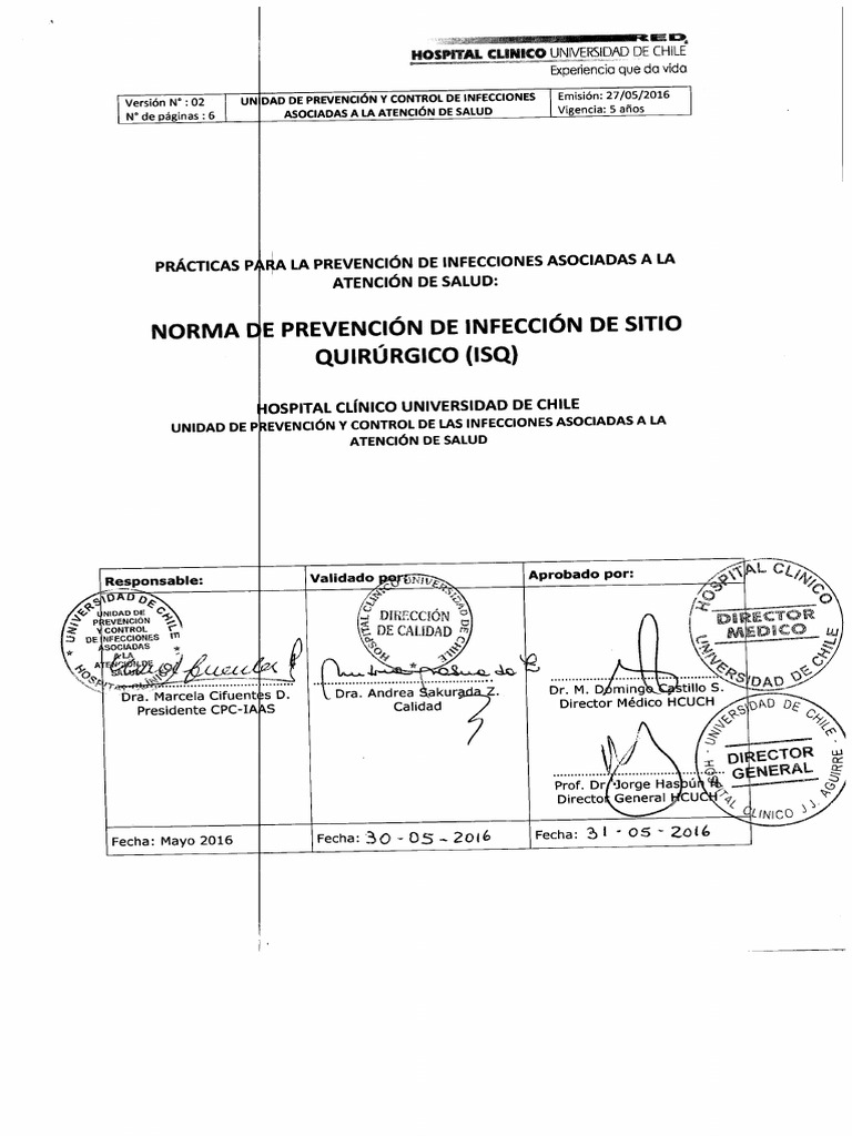 2016 Norma Prevencion Infeccion Sitio Quirurgico v2 | PDF