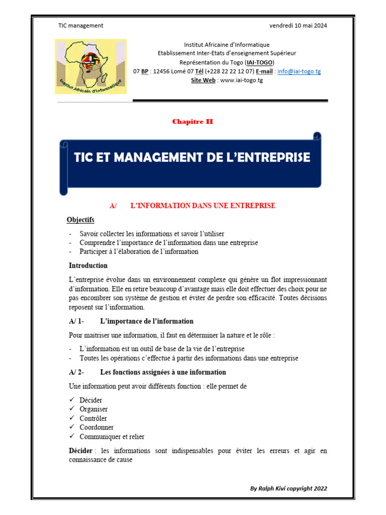 Gestion de l'information en entreprise | PDF | Technologies de l ...