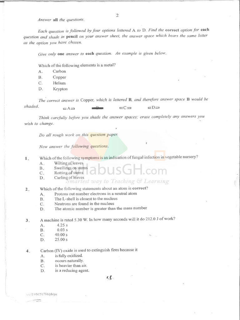 2023 WASSCE Integrated Science 1 | PDF