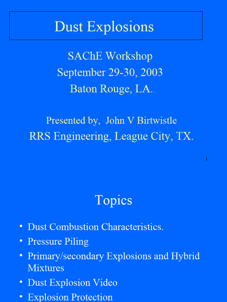 Dust Explosion Hazards and Prevention | PDF | Explosion | Combustion
