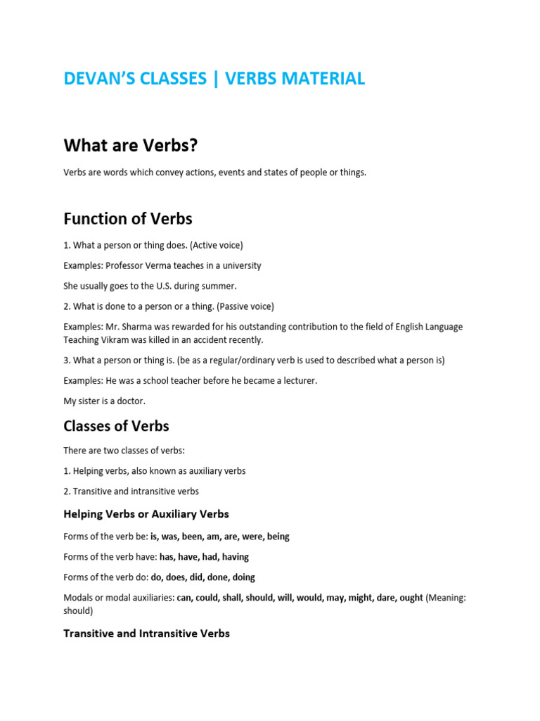 DC Verbs | PDF | Verb | Subject (Grammar)