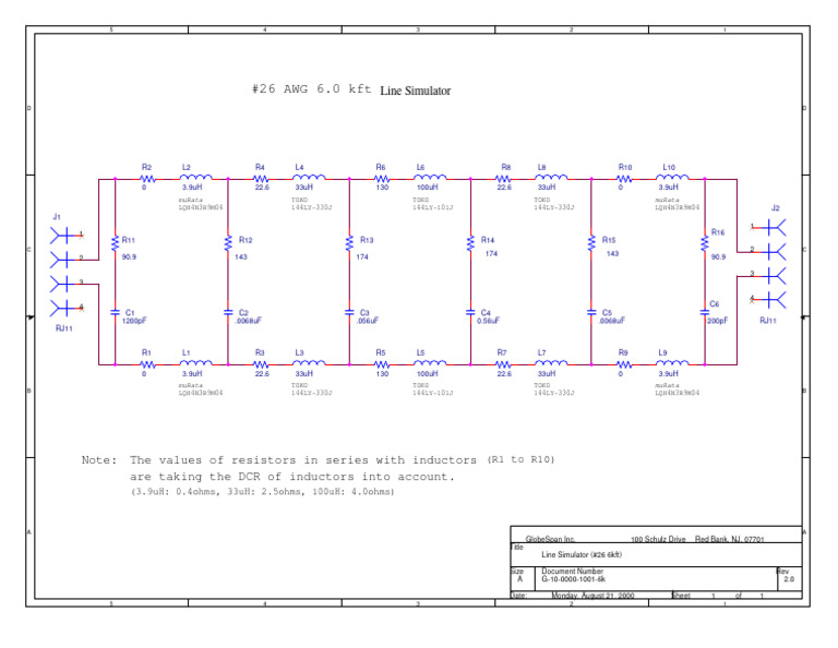 Line Simulator Resistor Values Guide | PDF
