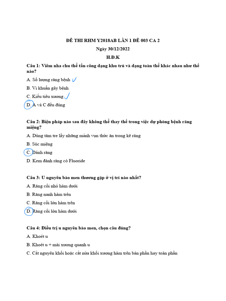 RHM - GOM ĐỀ Y18 Y12 | PDF