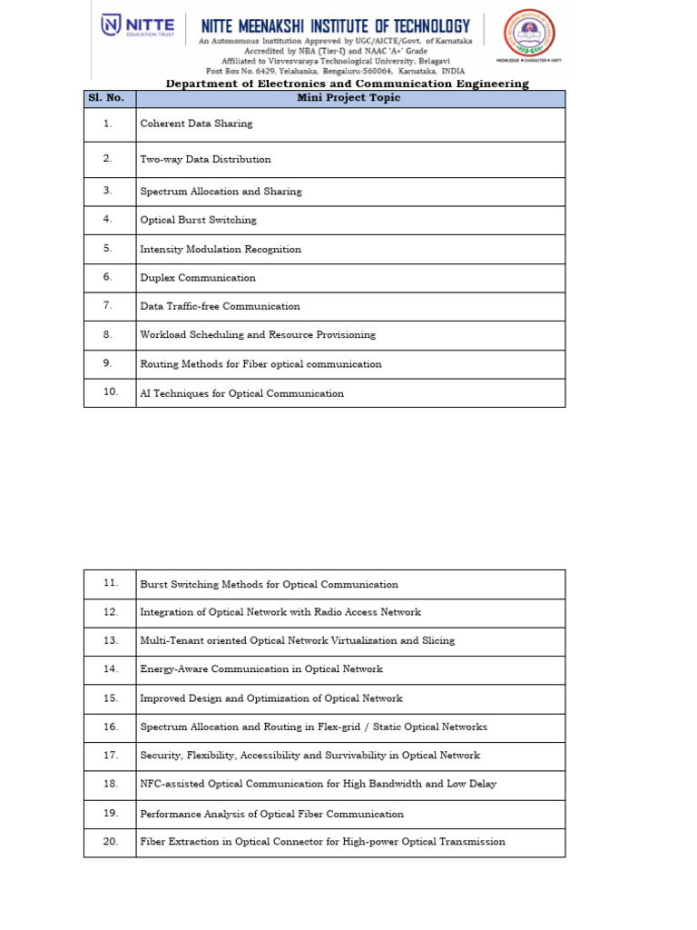 Mini Project | PDF | Computer Network | Optical Fiber