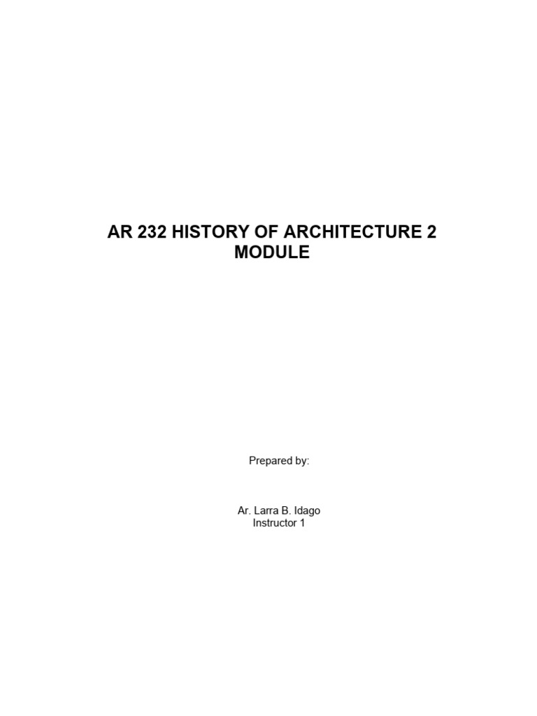 CC - AR 232 - History of Architecture 2 (Western Dominance Towards Post ...