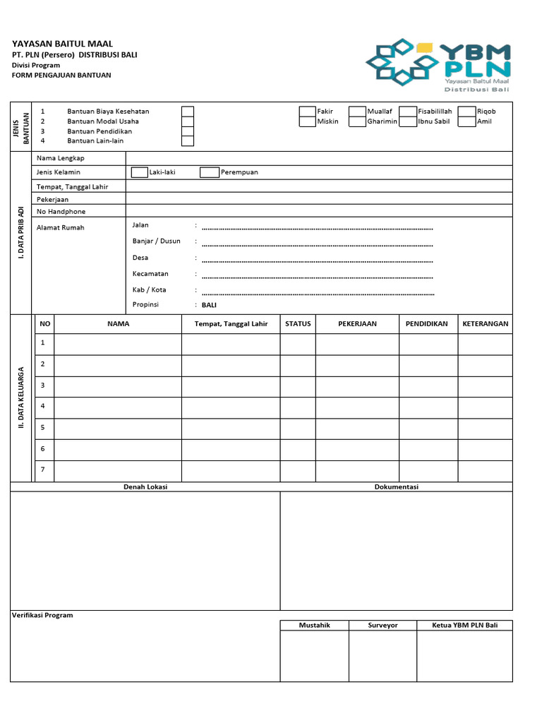 Form Pengajuan Bantuan Dhuafa | PDF