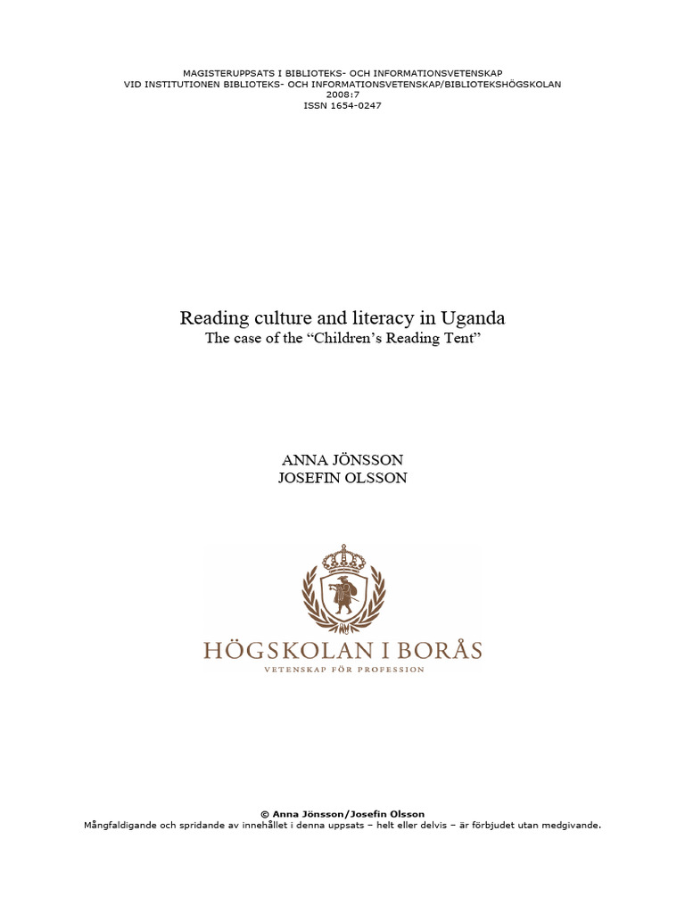 FULLTEXT01 | PDF | Literacy | Qualitative Research