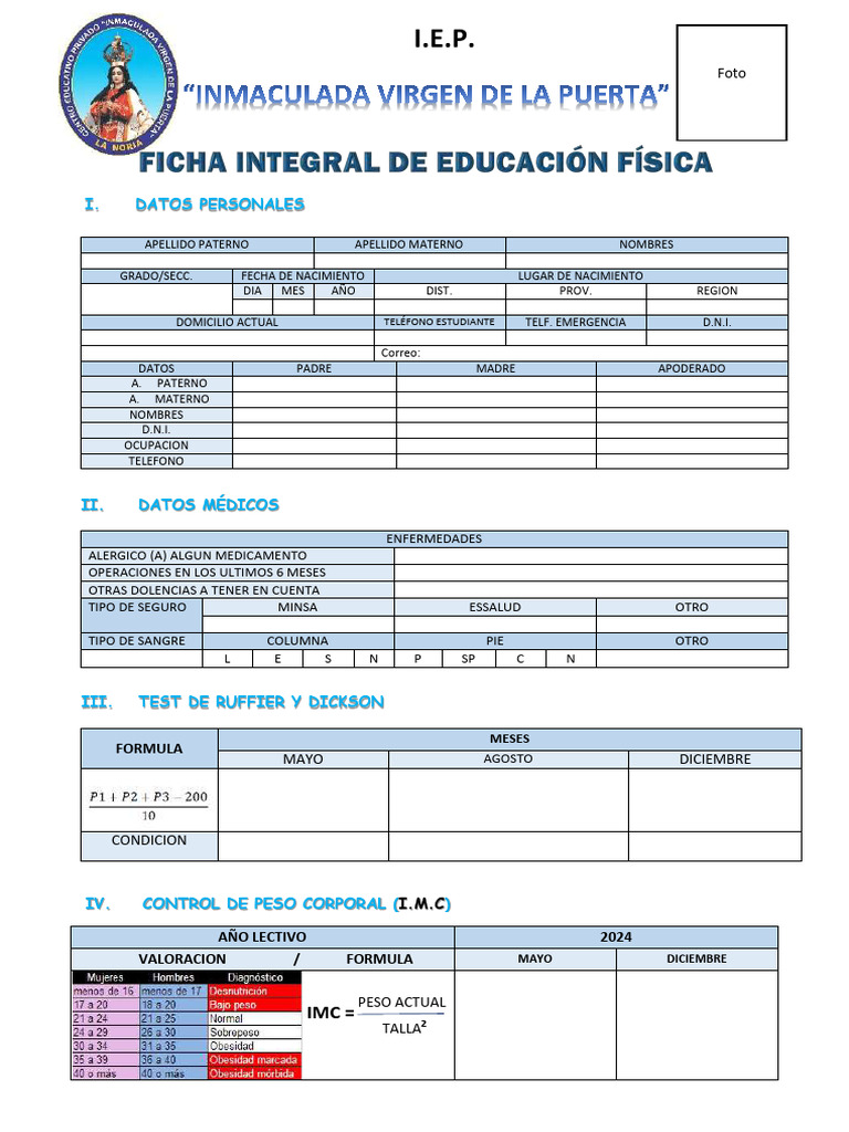 FICHA INTEGRAL IVP - 2024 - 12do | PDF