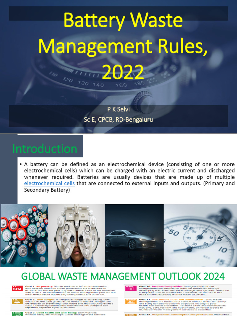 Battery Waste Management Rules 2022 | PDF | Recycling | Lithium Ion Battery