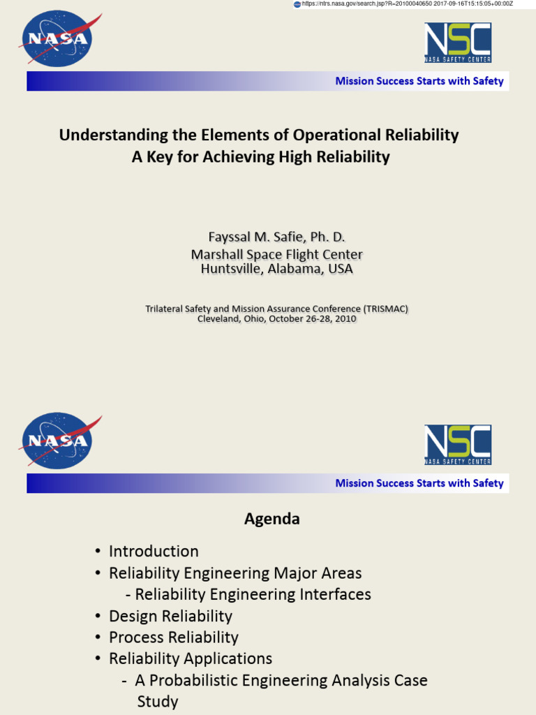 Nasa Realiability | PDF | Reliability Engineering | Engineering