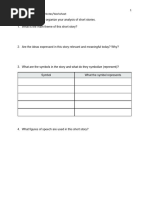 Short Story Analysis Worksheet: Main Characters Description Protagonist ...