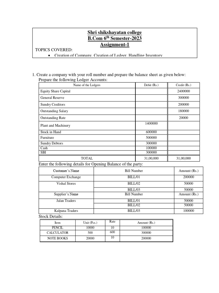 TALLY-01 _SS | PDF | Debits And Credits | Money