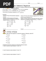 Harmonic Sequences Answers | PDF | Arithmetic Mean | Sequence