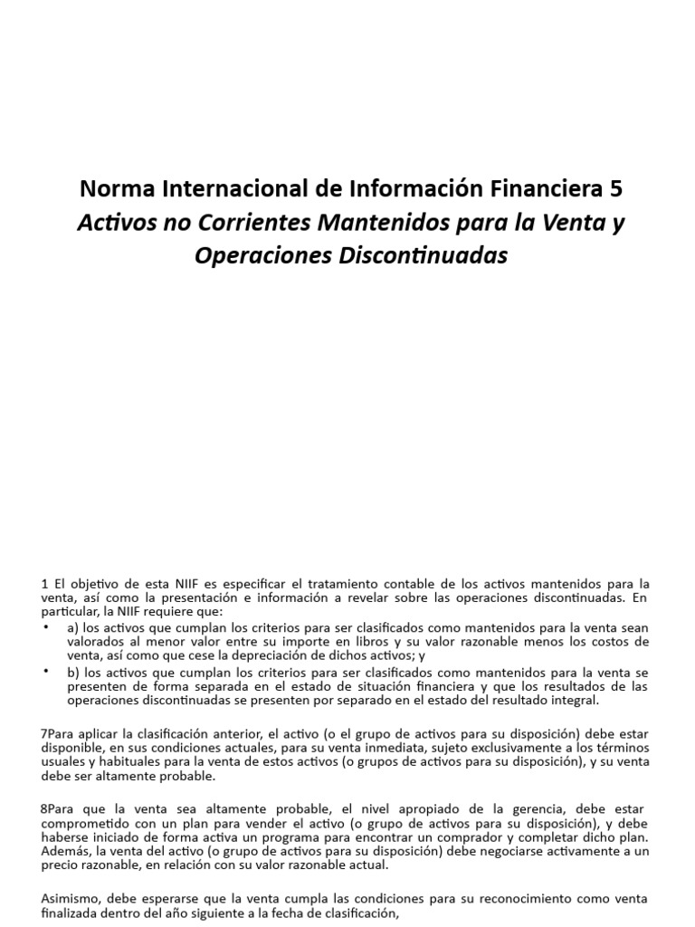 Niif 5 - Niif 17 | PDF | normas internacionales de INFORMACION ...
