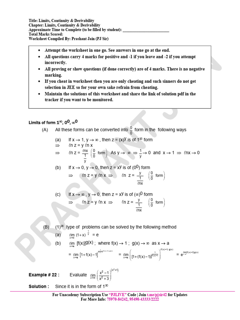 Worksheet - 3 Sandwich Theorem | PDF | Function (Mathematics ...