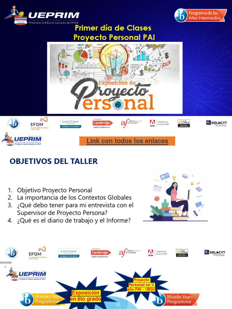 Guía para el Proyecto Personal PAI | PDF | Aprendizaje | Cognición