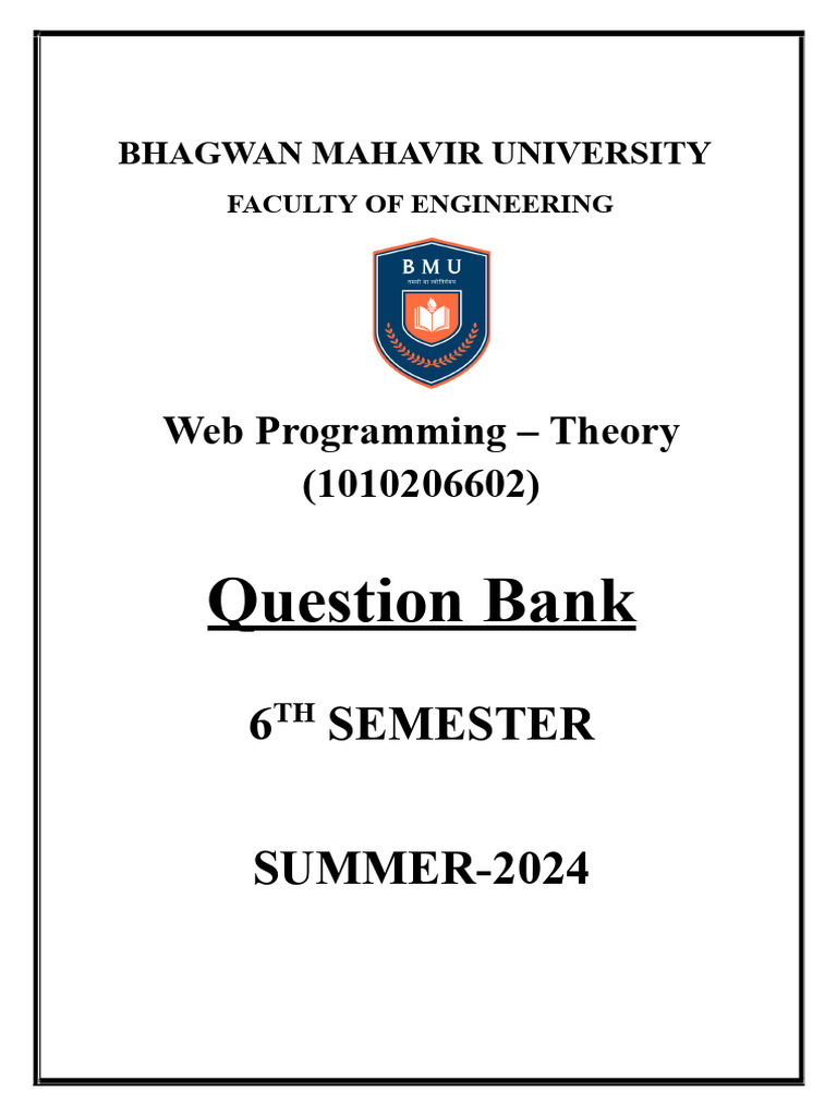 Web - Programming - Question - Bank | PDF | World Wide Web | Internet & Web