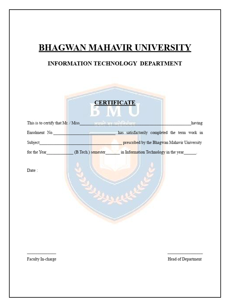 BMU Certificate | PDF
