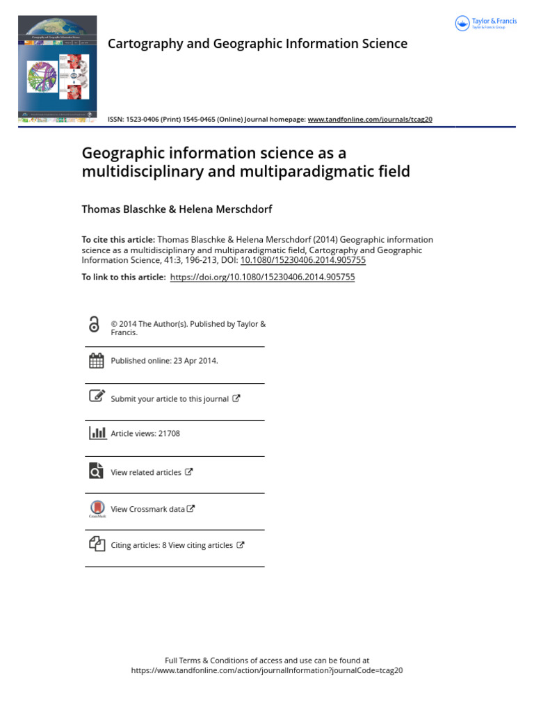 Geographic information science as a multidisciplinary and multiparadigmatic field | Download ...