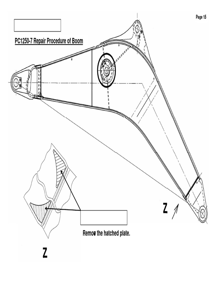PC1250-7 Boom Repair Procedure Guide | PDF | Welding | Construction